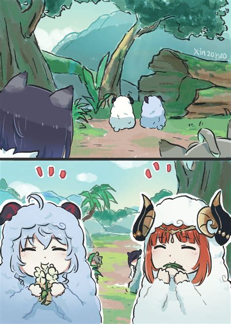 Ganyu Nilou Yelan And Alhaitham Genshin Impact Drawn By Xinzoruo Danbooru