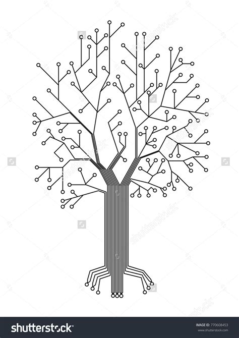 Microchip Background Vector Illustrationchip Form Tree Stock Vector