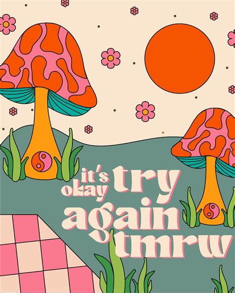 Its Okay Try Again Tomorrow 🫶🏼 Hippie Posters Graphic Design