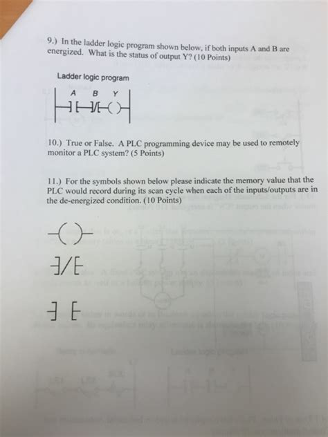 solved in the ladder logic program shown below if both