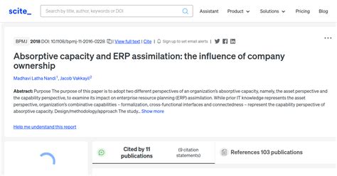 Absorptive Capacity And Erp Assimilation The Influence Of Company Ownership