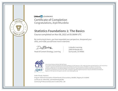 Just Finished The Course “statistics Foundations 1 The Basics” By