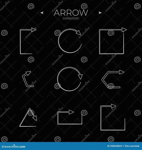 Line Arrow Icon Set Line Icons Collection Modern Vector Symbols