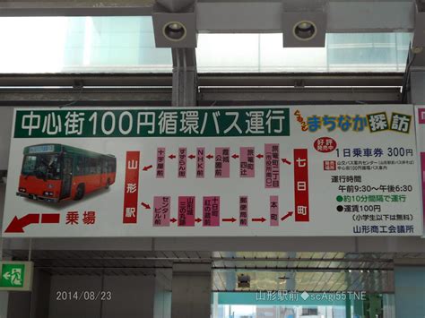 2014年 中心街100円循環バス山形県のバス06 山形県くるりワンマン写真館くる梨でくるり