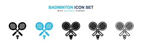 배드민턴 아이콘 그래픽은 검은 색과 파란색으로 설정됩니다 0명에 대한 스톡 벡터 아트 및 기타 이미지 0명 건강한 생활방식 깃털 Istock