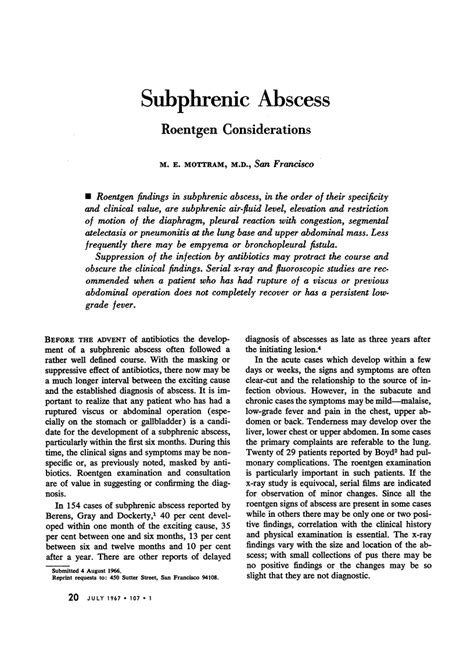 Subphrenic Abscess—roentgen Considerations Pmc
