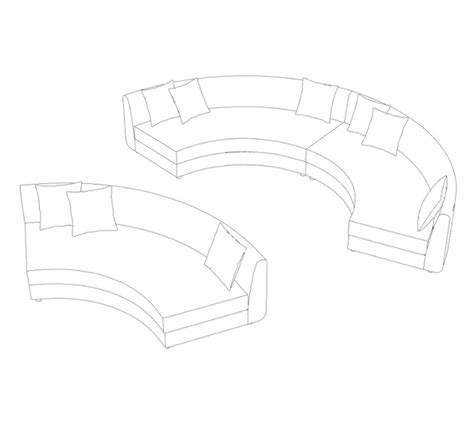 【3d素材】半円形ソファ【クリスタ】 Mika Booth