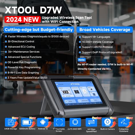 Xtool D7w Wireless Bidirectional Scan Tool Ecu Coding 36 Resets Pmi Key Programming Can Fd Doip