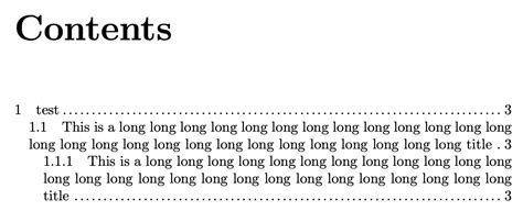 Is There A Way To Remove The Hanging Indent From The Table Of Contents Using The Titletoc