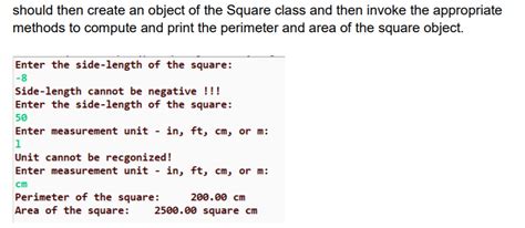 Solved Parti Define A Java Class Named Square In A Package