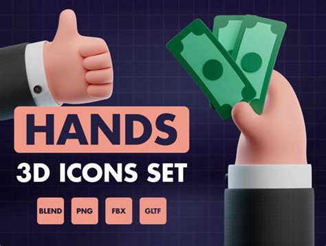 Hand 3d Icons Pack 30款趣味卡通手势3d图标icon设计素材png免抠图片 格外视觉 Uigui Cn 国外高品质设计素材共享网