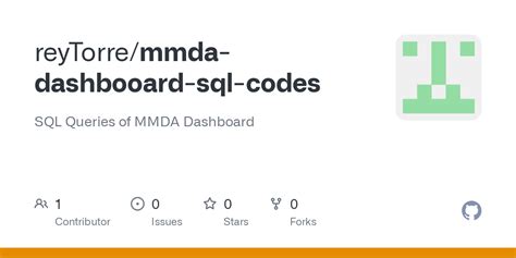 Github Reytorremmda Dashbooard Sql Codes Sql Queries Of Mmda Dashboard