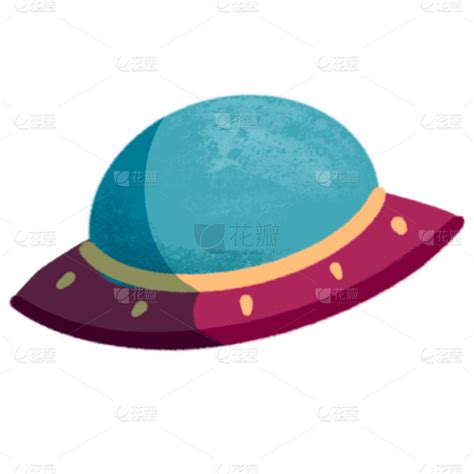 手绘 天文元素贴纸 飞碟UFO