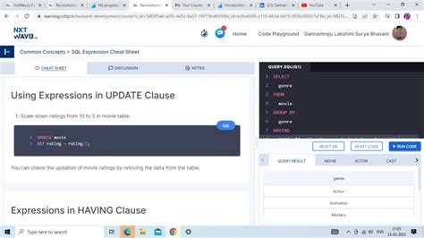 Gannamraju Lakshmi Surya Bhavani On Linkedin Day62 100daysofcodechallenge Sql Ccbpintensive