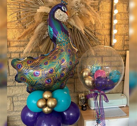 Peacock Theme Bubble Balloon Bouquet