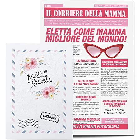 Certificato Idea Regalo Mamma Pergamena Originale Personalizzata Con