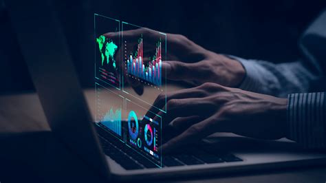 컴퓨터에서 비즈니스 분석 및 데이터 관리 시스템 온라인 문서 관리 및 데이터베이스에 연결된 메트릭으로 작업하는 사업가 재무 운영 판매를위한 기업 전략 경영자에 대한 스톡