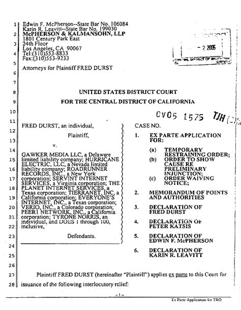 Fred Durst Sues Over Stolen Sex Video The Smoking Gun