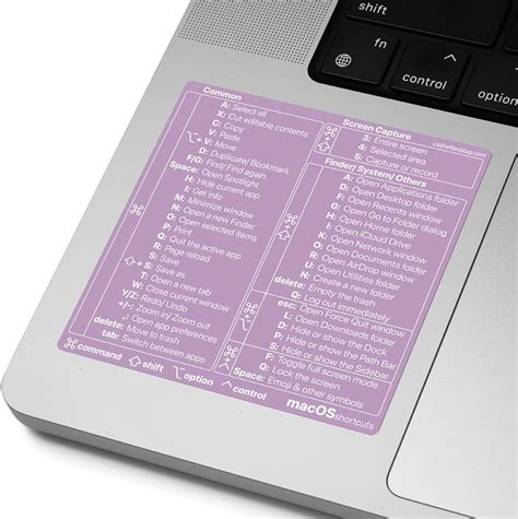 Mac Os Shortcuts Sticker 2024 Afterplug Keyboard Command Vinyl Sticker For 13 16