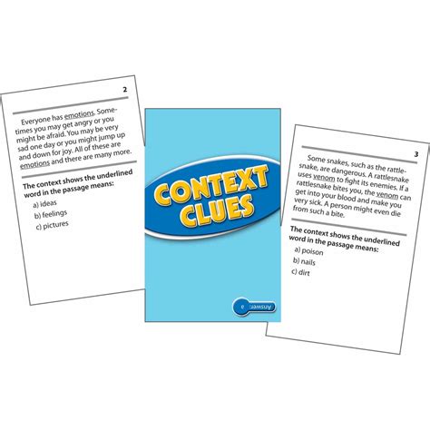 Context Clues Reading Comprehension Blue Level School Aids