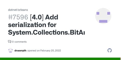 40 Add Serialization For Systemcollectionsbitarray · Issue 7596