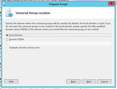 Installing Lync In Lab Prepare Active Directory Wizard