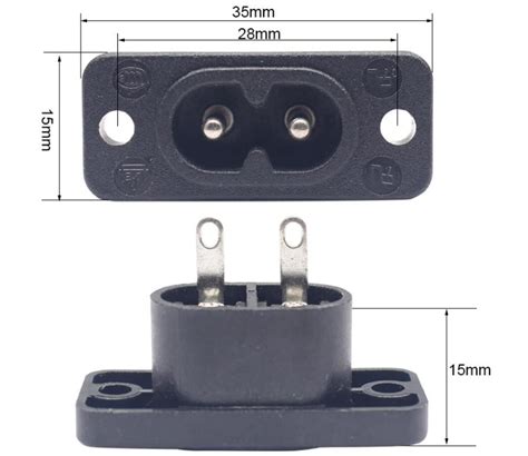 C IEC Sockets Electrical Straight AC Inlet Socket Male Black