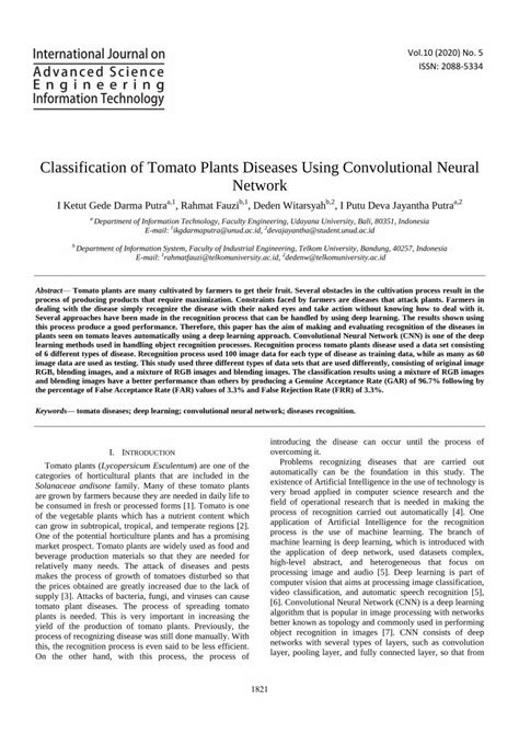 Pdf Classification Of Tomato Plants Diseases Using Dokumentips