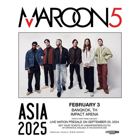 Maroon 5演唱会2025曼谷站｜maroon 5 Asia 2025 Bangkok｜impact Arena