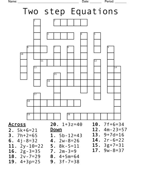 2 Step Equation Puzzle Worksheets Puzzle Worksheets Printable