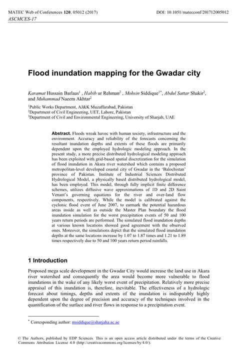 PDF Flood Inundation Mapping For The Gwadar City