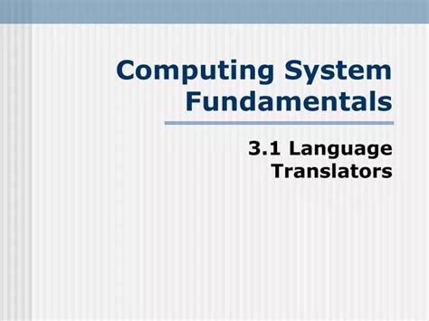 Ppt Computing System Fundamentals Powerpoint Presentation Free