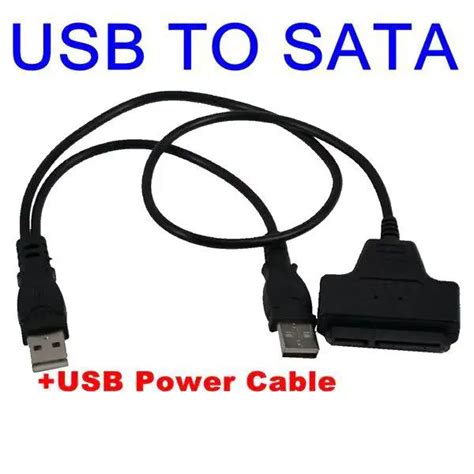 Dual Usb To Sata Inch Hard Drive Hdd Adapter Converter Serial Ata Dvd Cd With Power Cable