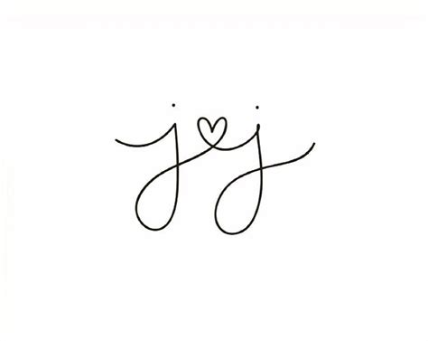 J Tattoo Elegant Cursive Design With Heart Detail