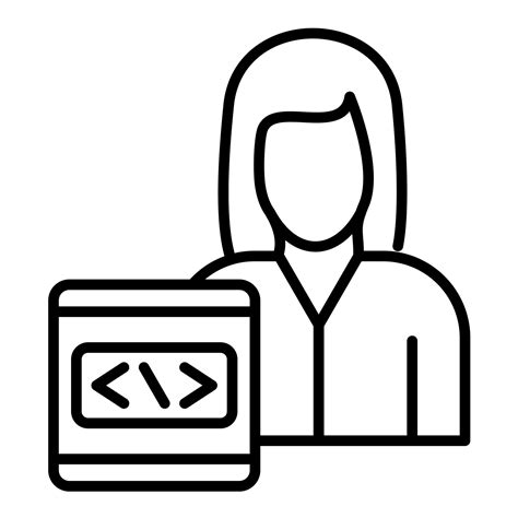 Developer Female Line Icon 14689345 Vector Art At Vecteezy