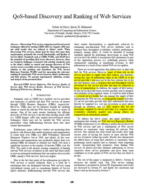 Qos Based Discovery And Ranking Of Web Services Pdf Web Service Quality Of Service