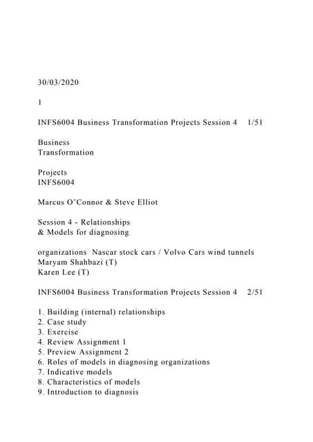 300320201infs6004 Business Transformation Projects Sdocx