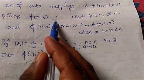 Formula For Finding Number Of Onto Or Surjective Mappings Youtube