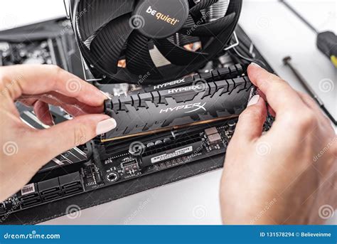 Installing Random Access Memory Into Pc Editorial Stock Image Image Of Hardware Memory
