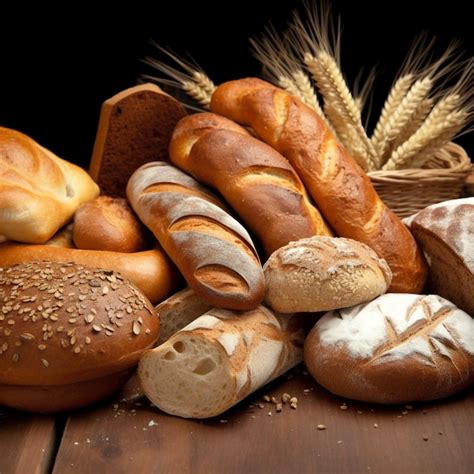 Premium AI Image Different Types Of Bread Made From Wheat Flour