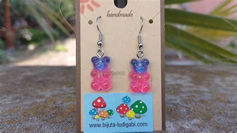 Обеци Желирани мечета Бижута Луди гъби Идея за подарък Дамско бижу Друго Бижута Сли