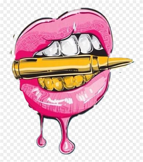 Lips Drawing Bullet Lips With Bullet Drawing Hd Png Download