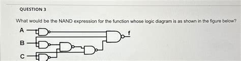 Solved Question 3what Would Be The Nand Expression For The