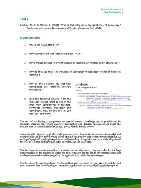 Questionnaire Tpack Pdf Pedagogy Teachers