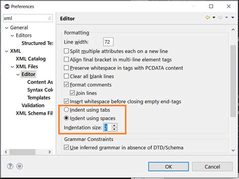 Eclipse：インデントを空白に設定 Web開発など