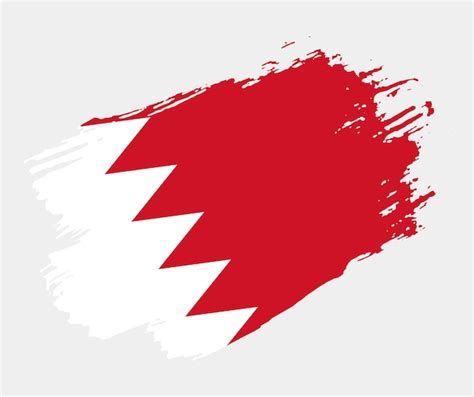 흰색 배경에 고립 바레인의 예술적 그런 지 브러시 플래그 프리미엄 벡터