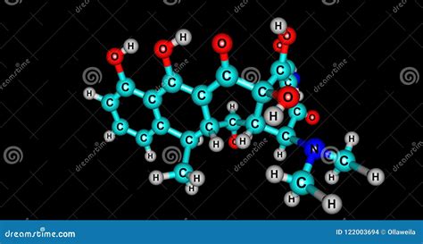 Doxycycline Molecular Structure Isolated On Black Stock Illustration Illustration Of Chemistry