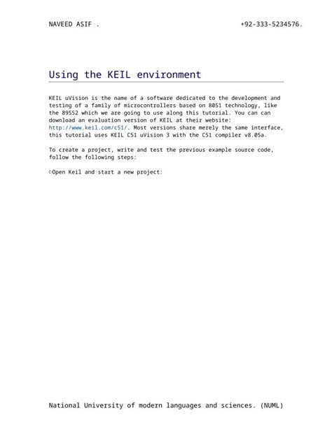 Doc How To Use Keil Software Dokumentips