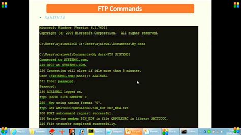 Ftp In As400 Part 2 Namefmt 0 And 1 And File Transfer Mode Ascii