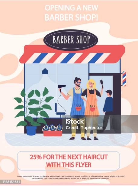 세련된 남성용 미용실 할인 발표 새로운 이발소 컨셉 포스터 오픈 도시에 대한 스톡 벡터 아트 및 기타 이미지 도시 소매